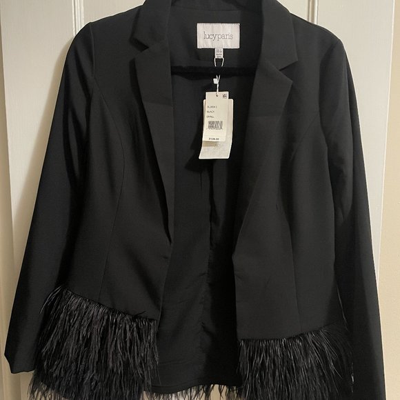 Lucy Paris | Jackets & Coats | Lucy Paris Feather Trim Blazer Nwt Size ...